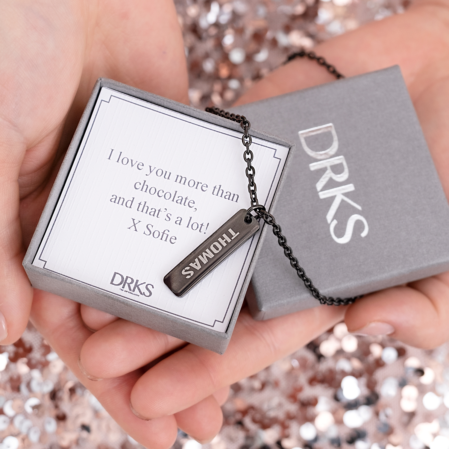 Heren Ketting met Tekst Zwart | Mannen Sieraden Kopen Heren Ketting met Tekst Zwart | Mannen Sieraden Kopen