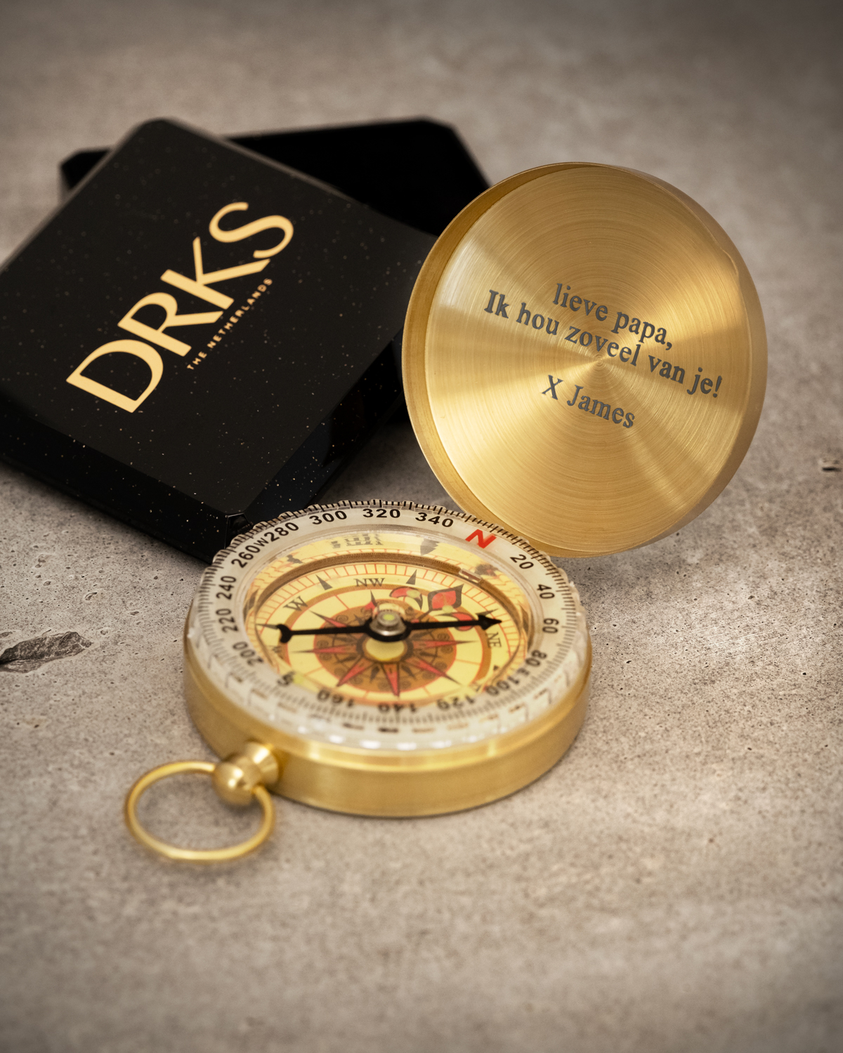 Graveerbaar kompas goudkleurig | Kompas | Shop DRKS