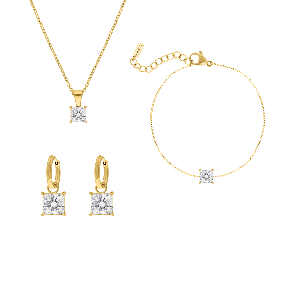 Sieraden set met steentjes festive goudkleurig | Sieraden sets