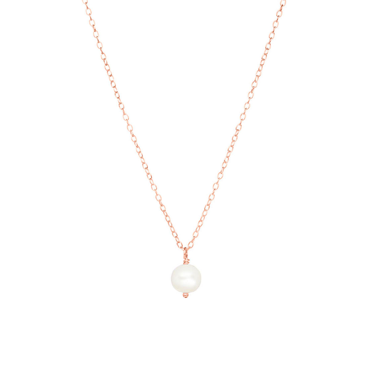 Parel Ketting |Rose Gouden Parel Ketting met Peach Pearl|DRKS